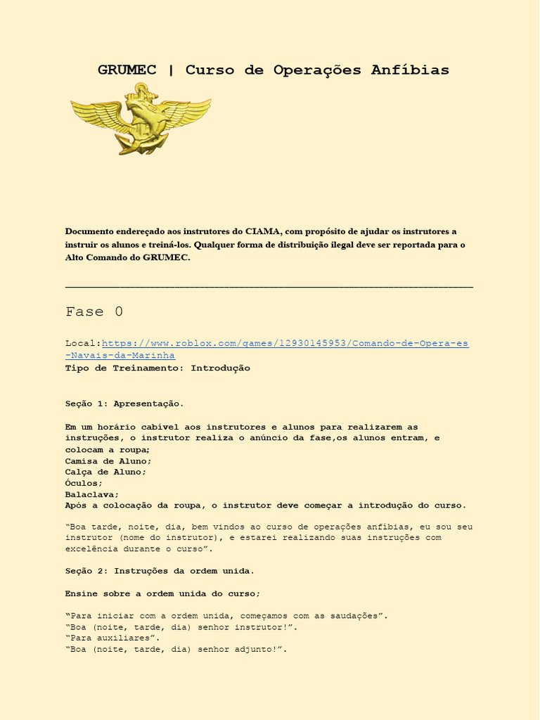 GRUMEC - Curso de Operações Anfíbias | PDF