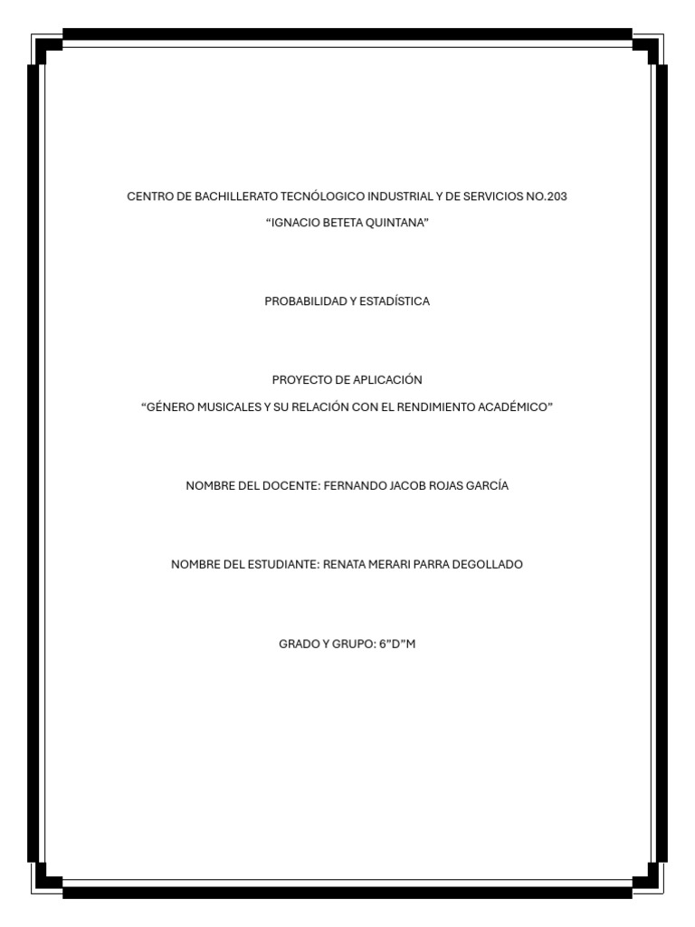 Proyecto Probabilidad y Estadistica | PDF