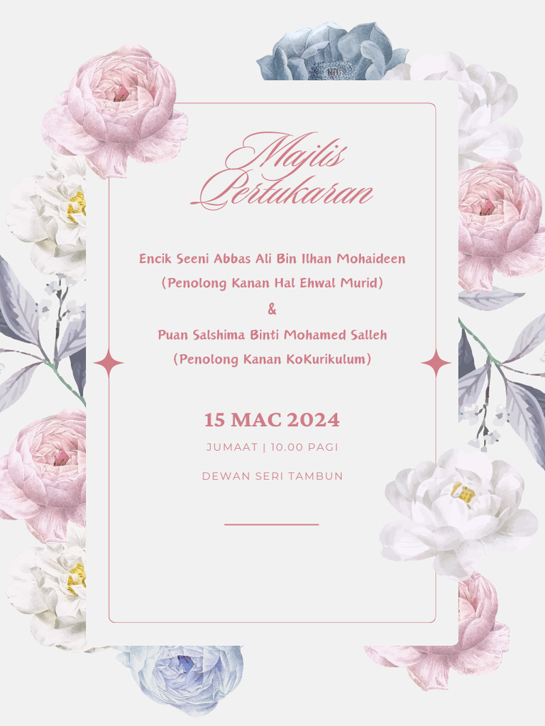 Buku Program Majlis Pertukaran PK Hem PK Ko | PDF