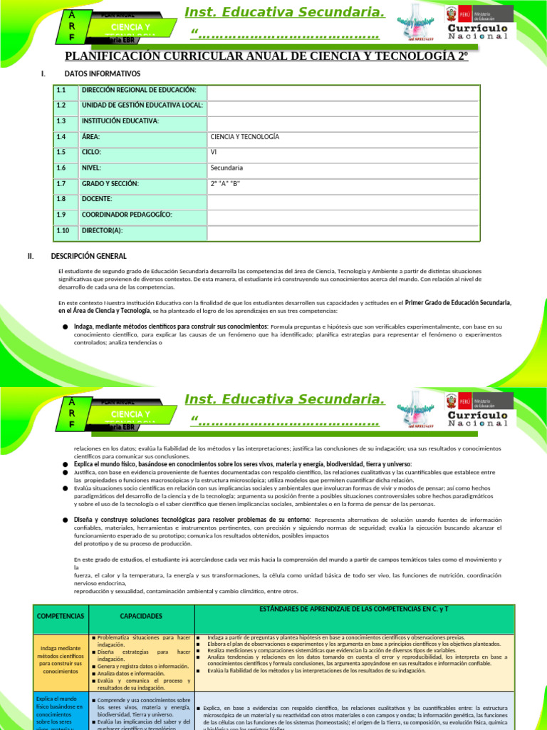 Plan Anual Cyt 2º | PDF