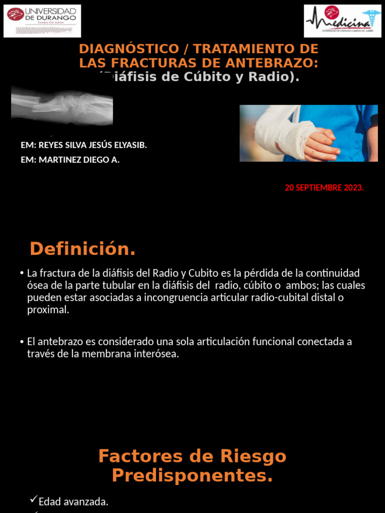 Diafisis de Cubito y Radio (Ortopedia) | PDF