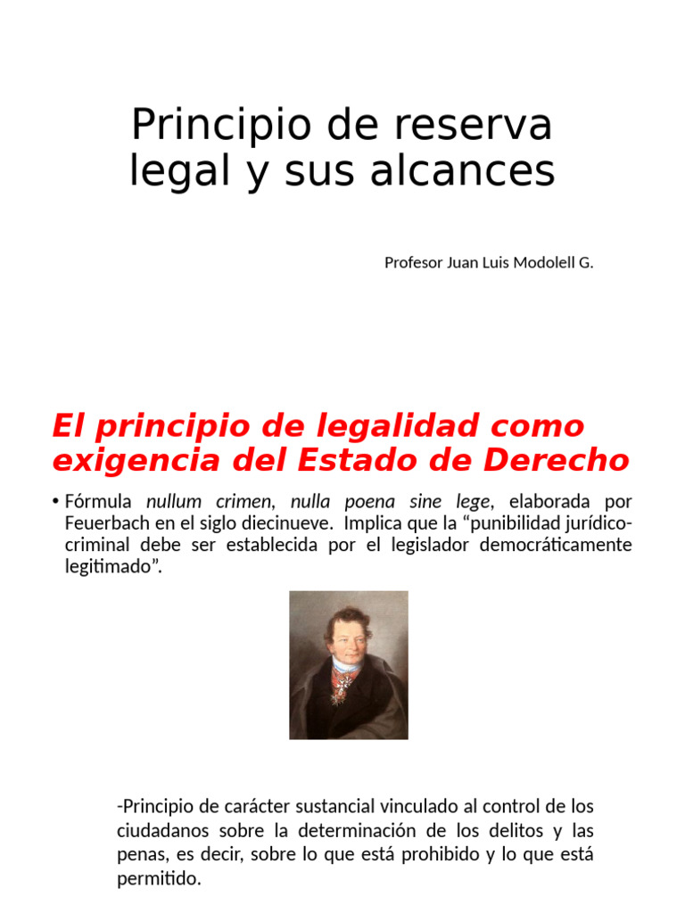 Principio de Reserva Legal y Sus Alcances | PDF