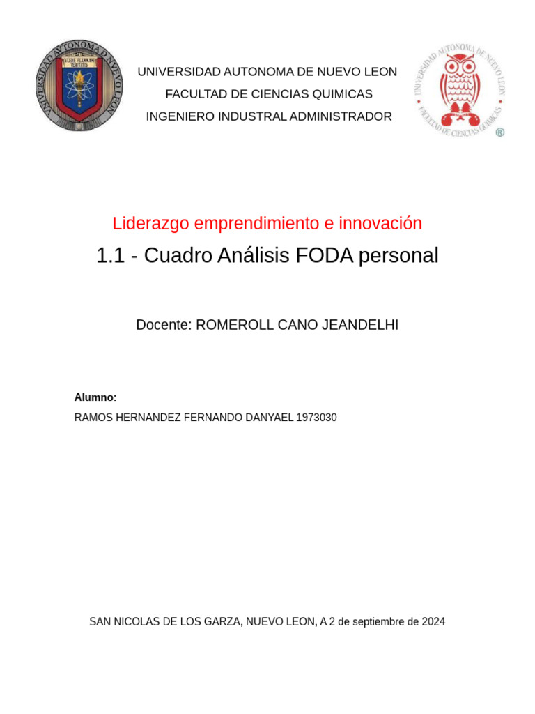 Cuadro Análisis FODA personal FDRH | PDF