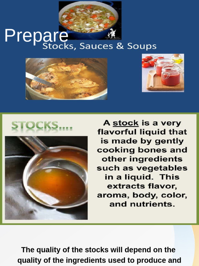 Stocks, Sauses and Soups | PDF