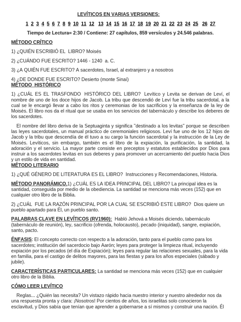 Libro De Levitico Expobiblia Pdf