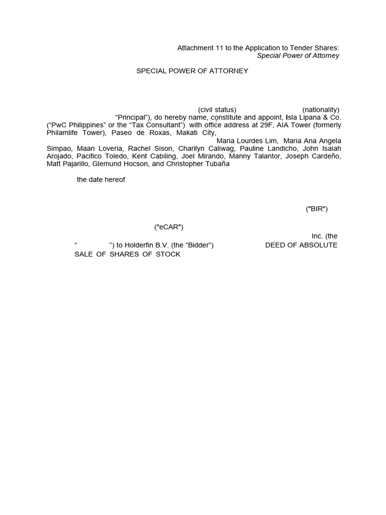 SPA For BIR eCAR Sample | PDF