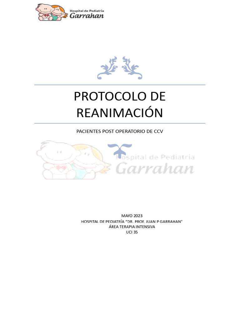 Protocolo de RCP en CCV UCI 35 | PDF | Reanimación cardiopulmonar ...