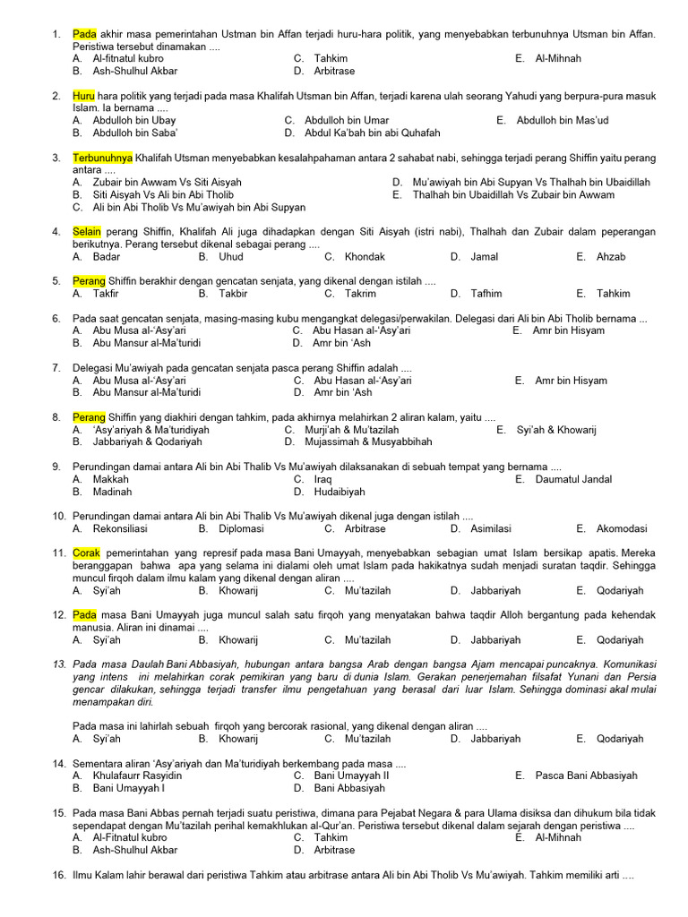 Quis Akidah Bab2 kls11 | PDF