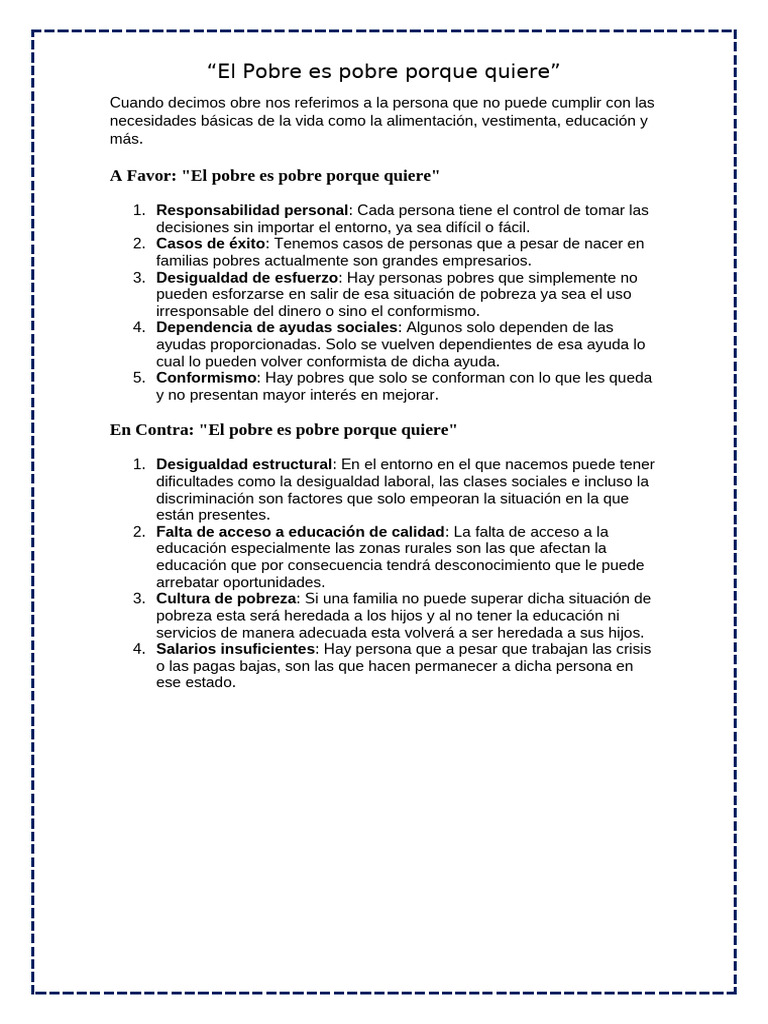 El Pobre Es Pobre Porque Quiere | PDF