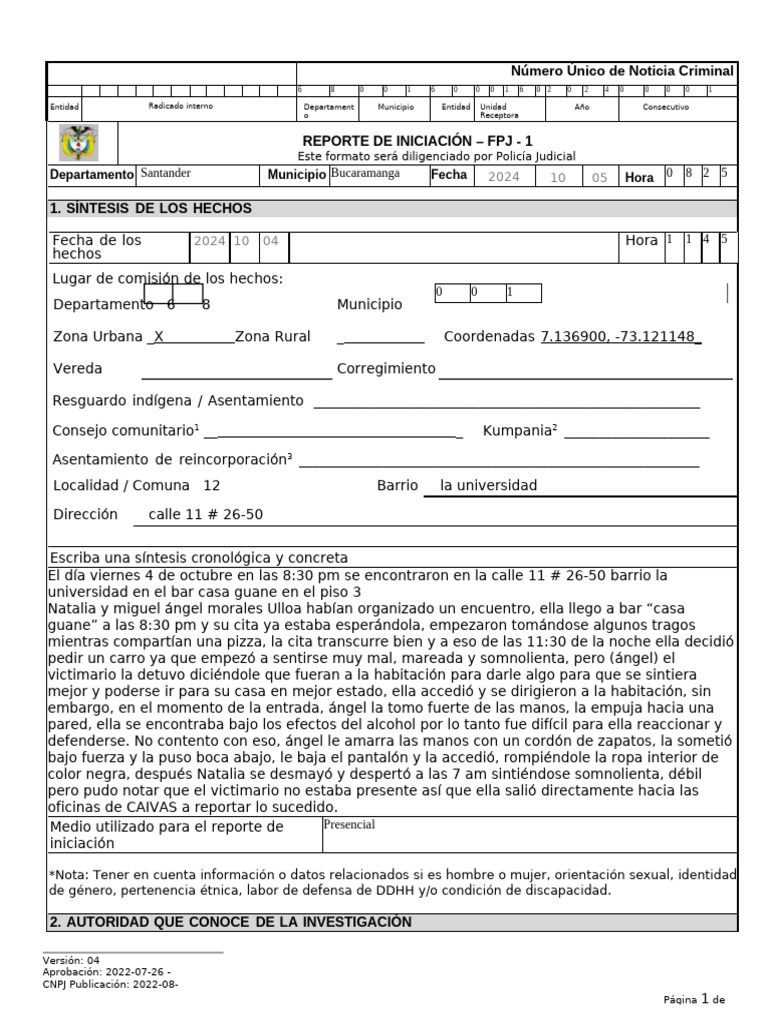 Reporte de Inicio CARPETA | PDF