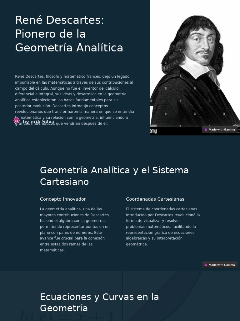 René Descartes: Pionero de La Geometría Analítica: by Erik Silva | PDF