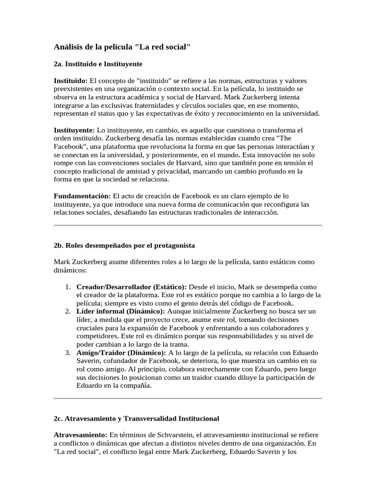 Análisis de La Película Red Social | PDF