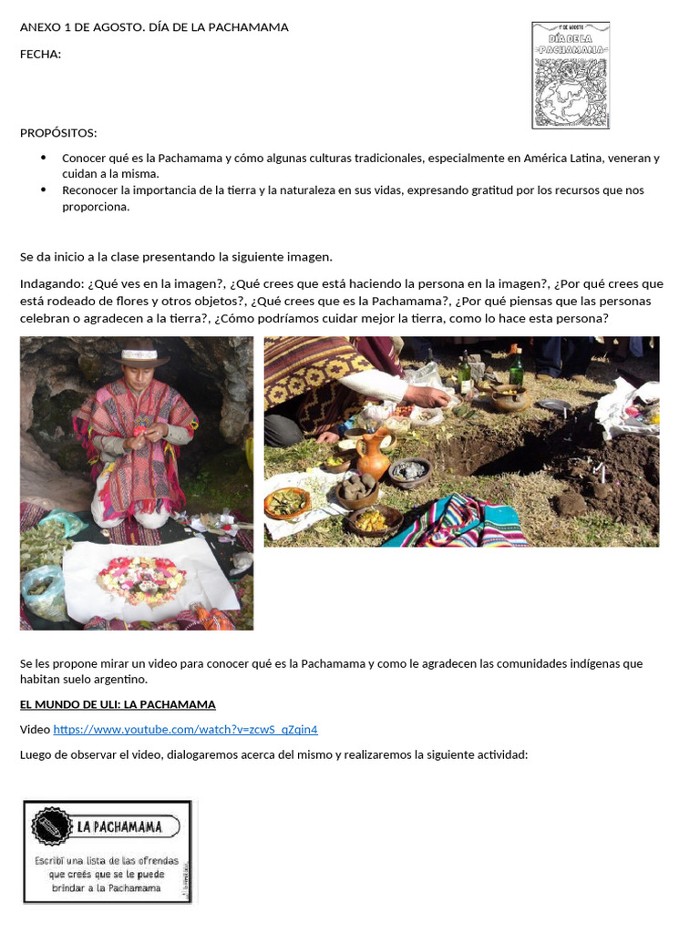 ANEXO 1 DE AGOSTO Pachamama | PDF