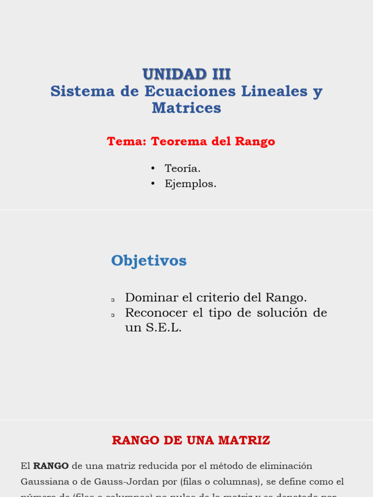 S31 - Teorema Del Rango | PDF