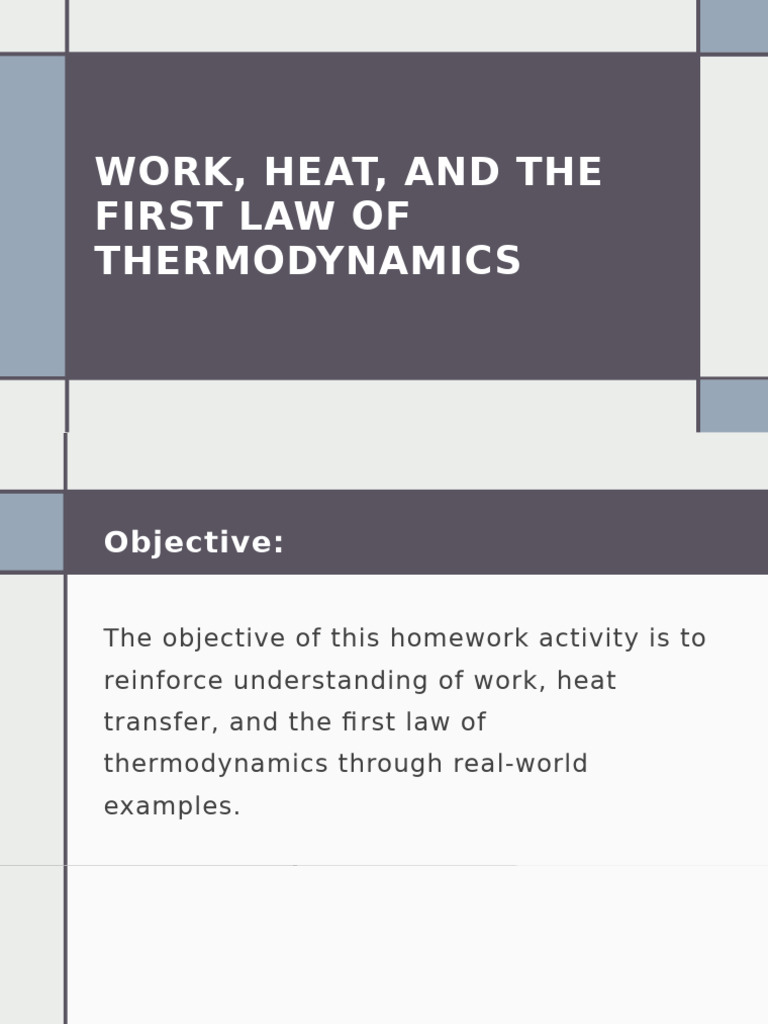 Exploring Work Heat and The First | PDF