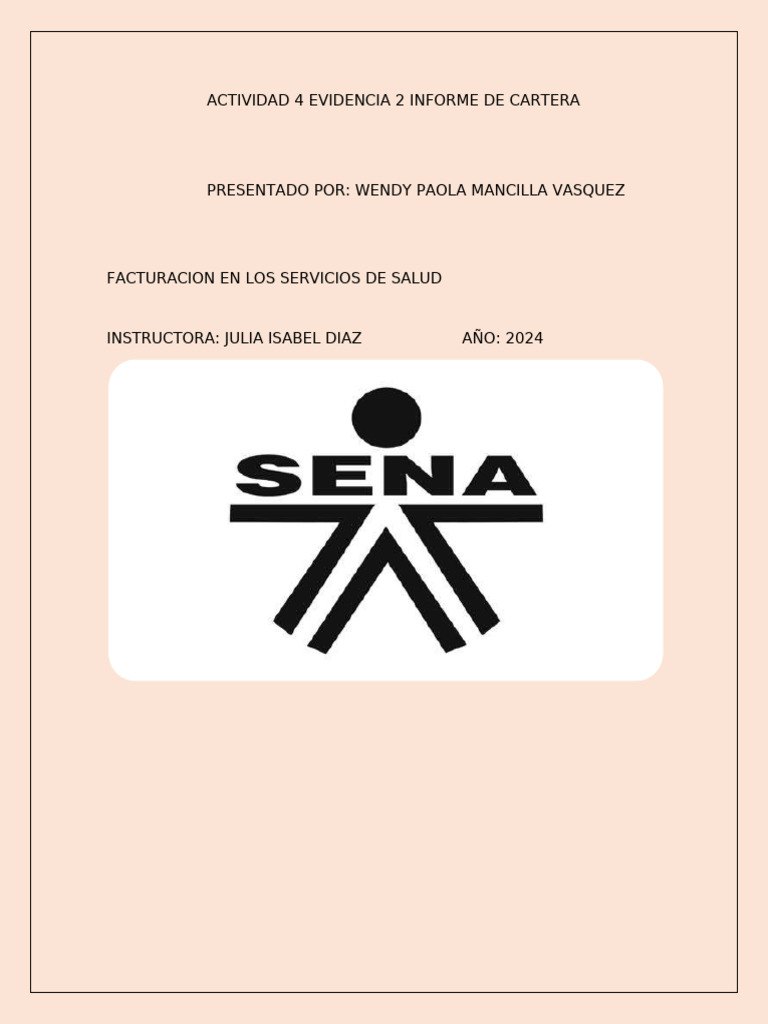 Actividad 4 Evidencia 2 Informe de Cartera | PDF | Finanzas y dinero | Negocios