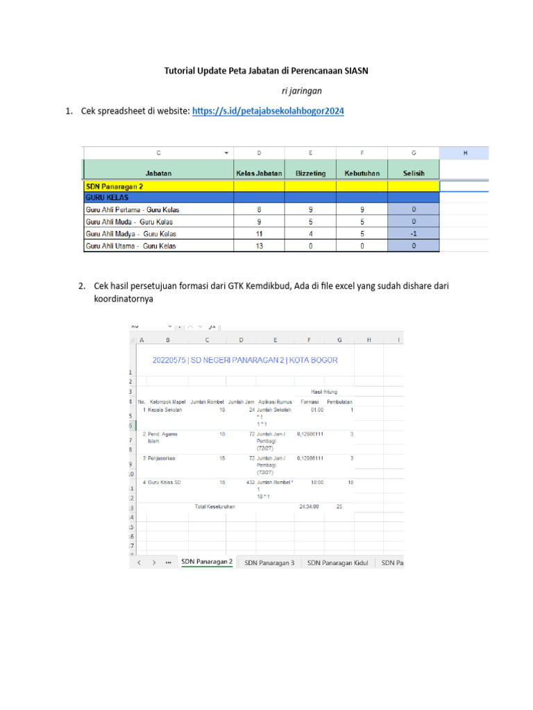 Tutorial Update Peta Jabatan Di Perencanaan SIASN | PDF