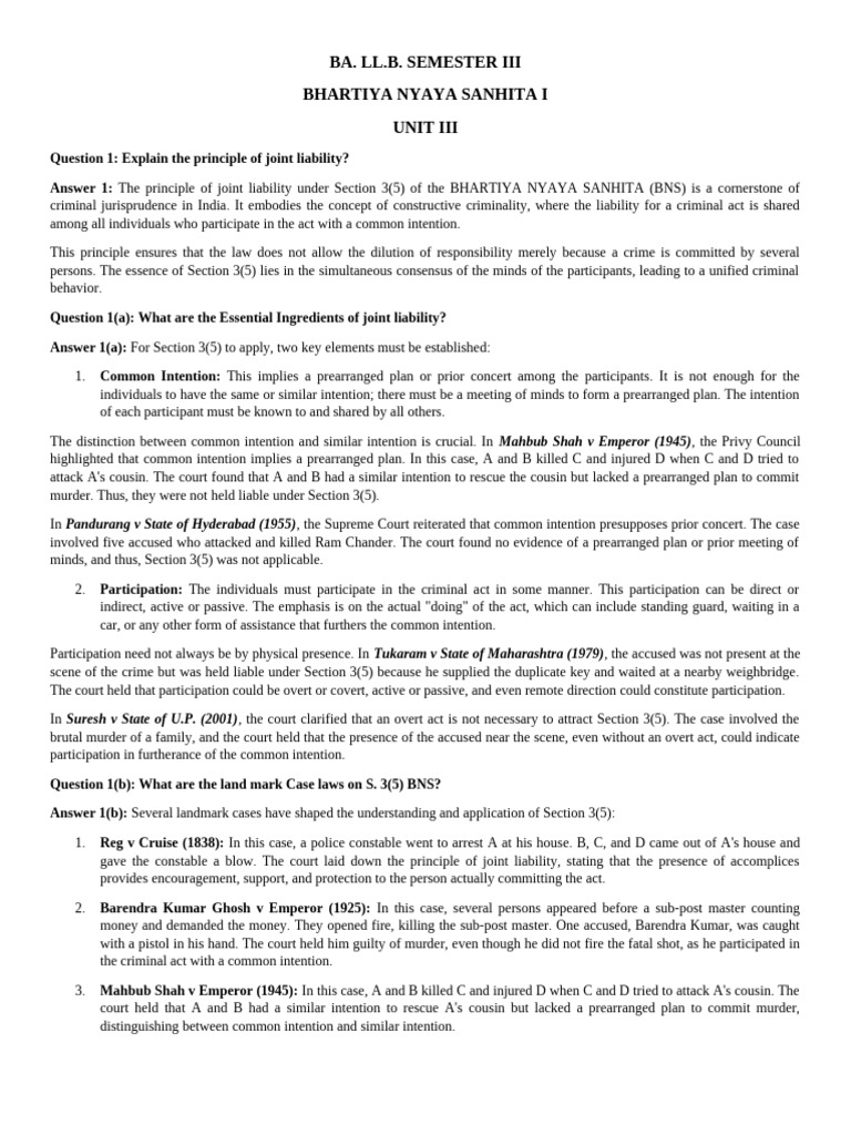 Unit Iii BNS SN | PDF