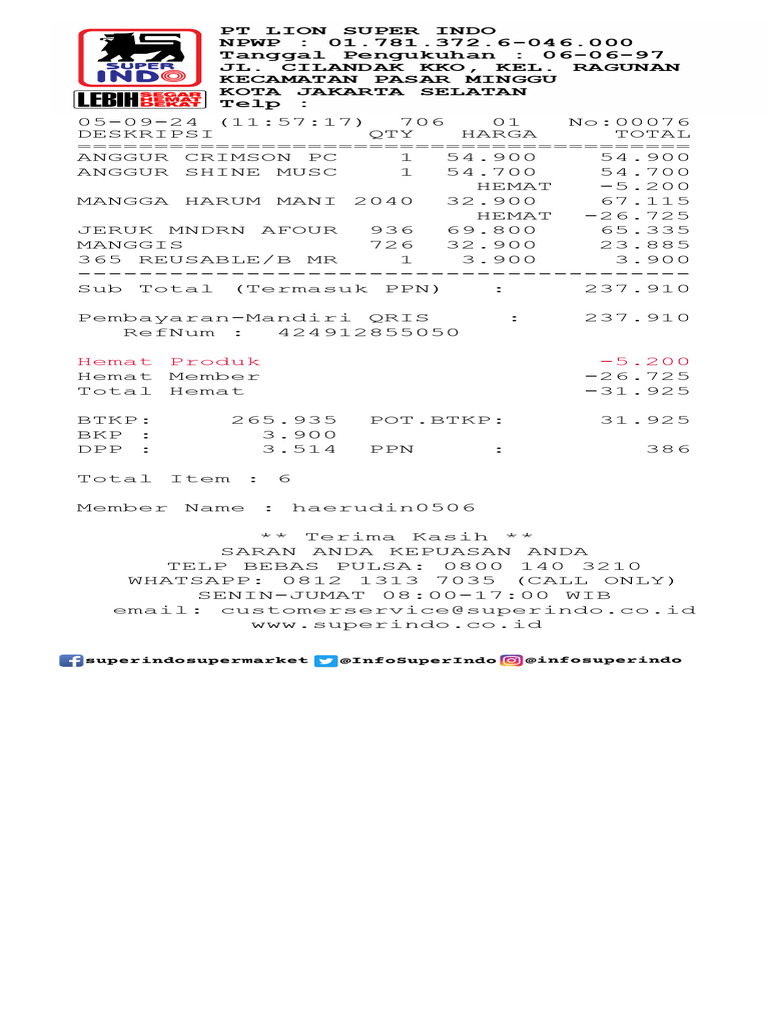 E-Receipt 240905120521 | PDF