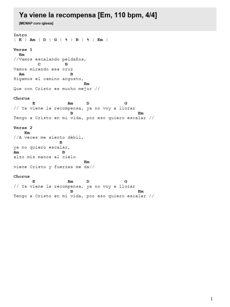 Ya Viene La Recompensa - Em | PDF
