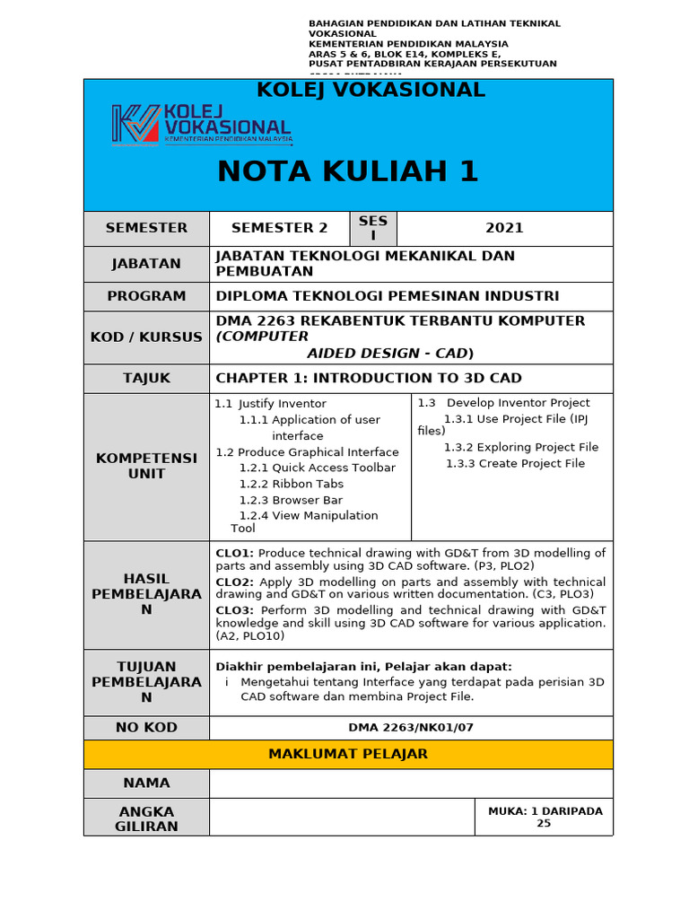 Nota Kuliah Chapter 1 Dma 2263 | PDF