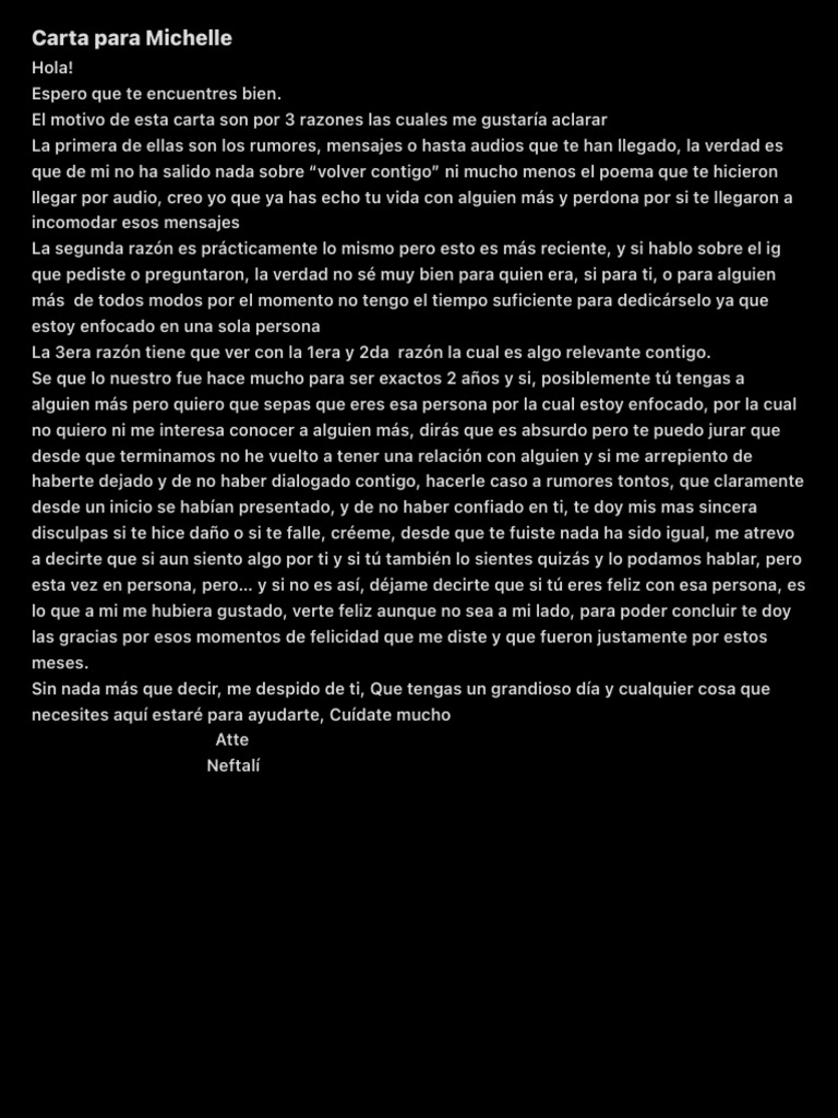 Carta para Michelle | PDF | Bem-estar