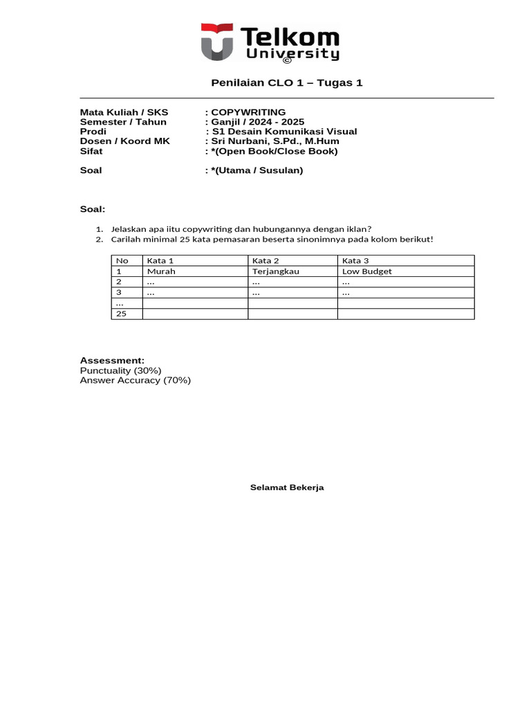 Penilaian CLO 1-Task 1 | PDF