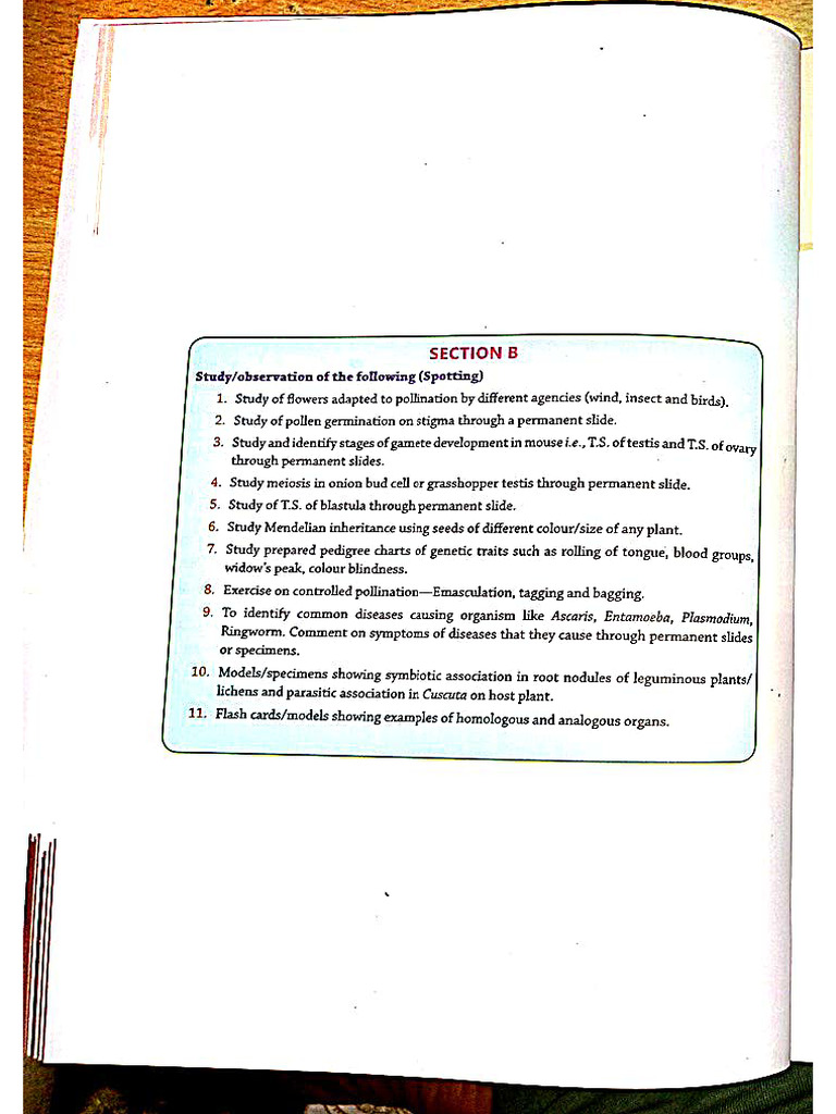 Biology class 12 lab manual spotting | PDF Biology class 12 lab manual spotting | PDF