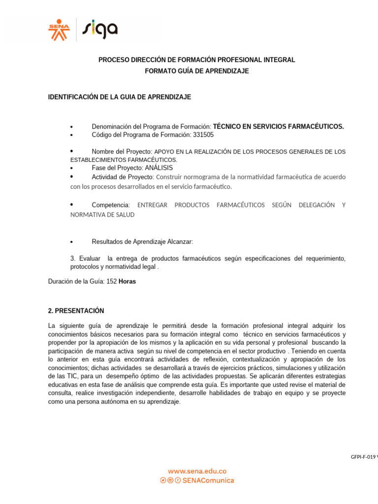Gfpi-F-019 - Guia - de - Aprendizaje - Entregar Productos TSF V2 | PDF