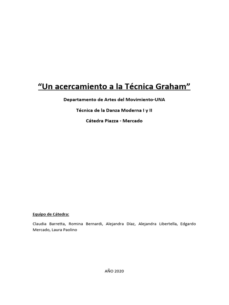 Un Acercamiento A La Tecnica Graham | PDF