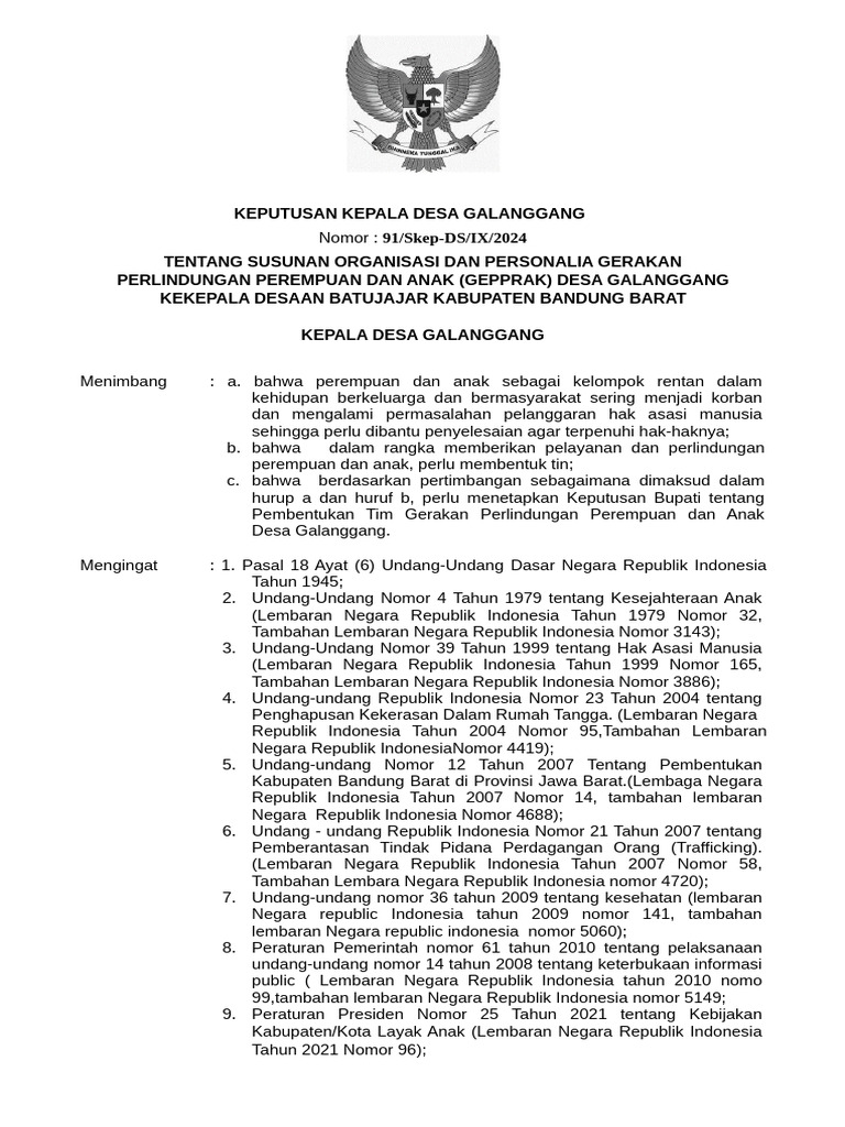 SK Gepprak Kecamatan Saguling 2024 | PDF