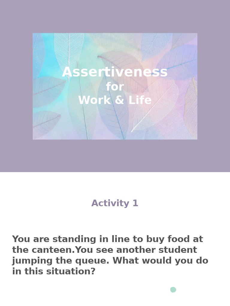 Assertiveness (English) | PDF | Thought | Self-Improvement