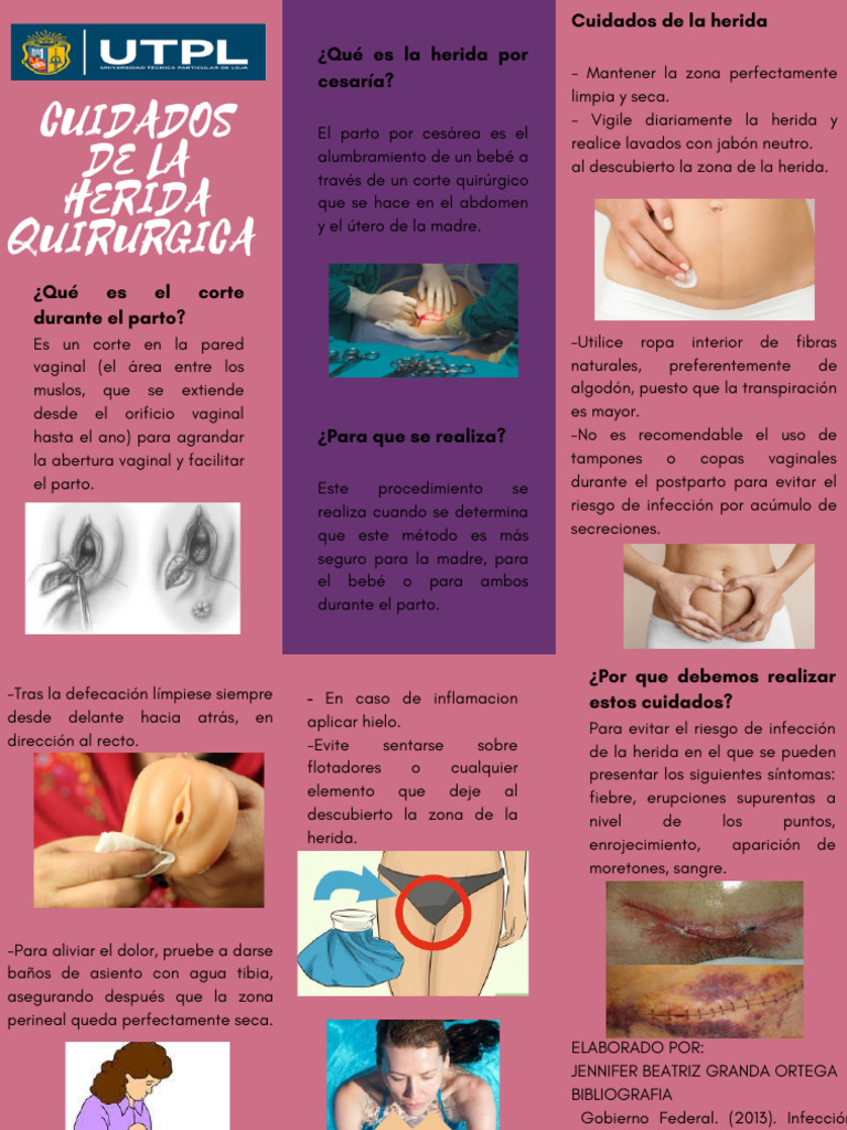 Triptico Corregido de Cuidados de La Herida Quirurgica | PDF