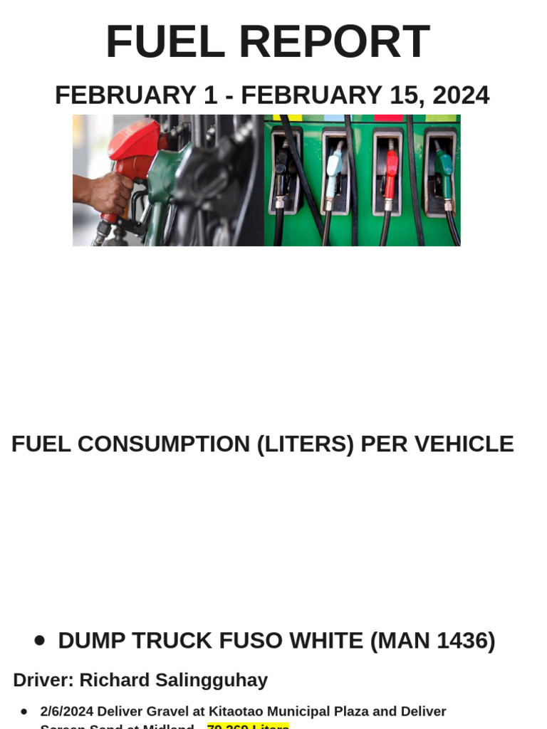 FUEL REPORT (FEBRUARY 1-FEBRUARY 15, 2024) | PDF