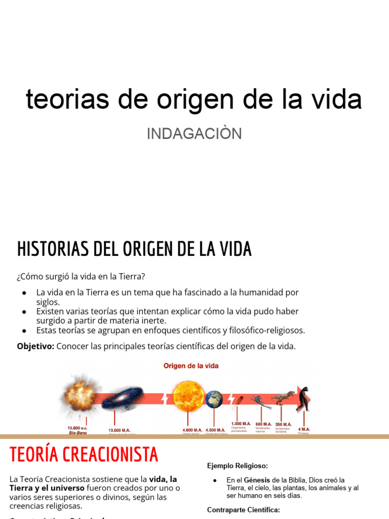 Teorias de Origen de La Vida | PDF | Abiogénesis | Naturaleza