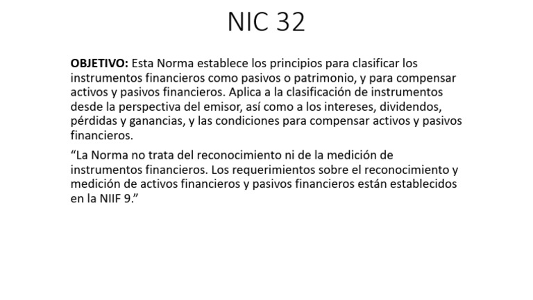 Nic 32 Instrumentos Financieros | PDF