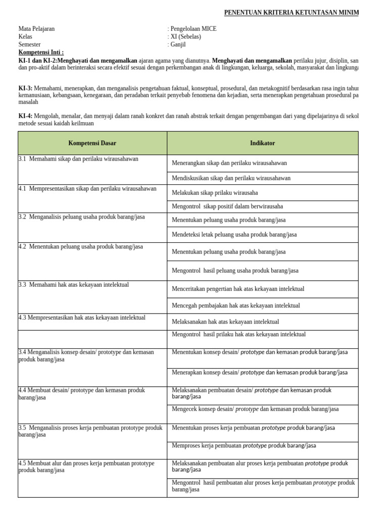 6 Kkm-Pkk-Kelas-Xi | PDF