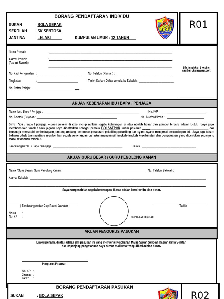 BORANG R01 & R02_2024 | PDF