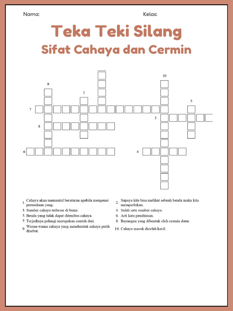 TTS Sifat Cahaya Dan Cermin | PDF