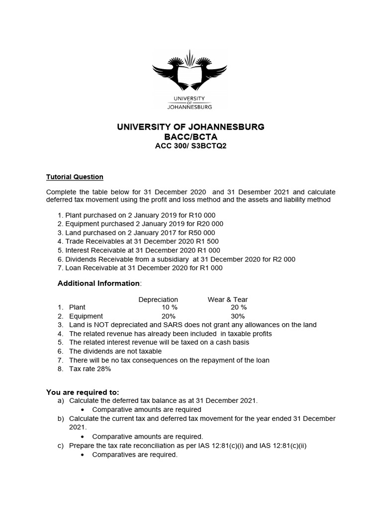 IAS12 - TUT Question | PDF
