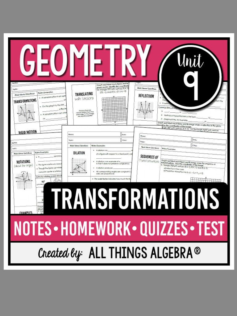 Unit 9 - Transformations (NEW 2018 Version) | PDF