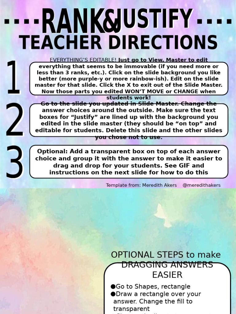 Rank & Justify Template @meredithakers | PDF