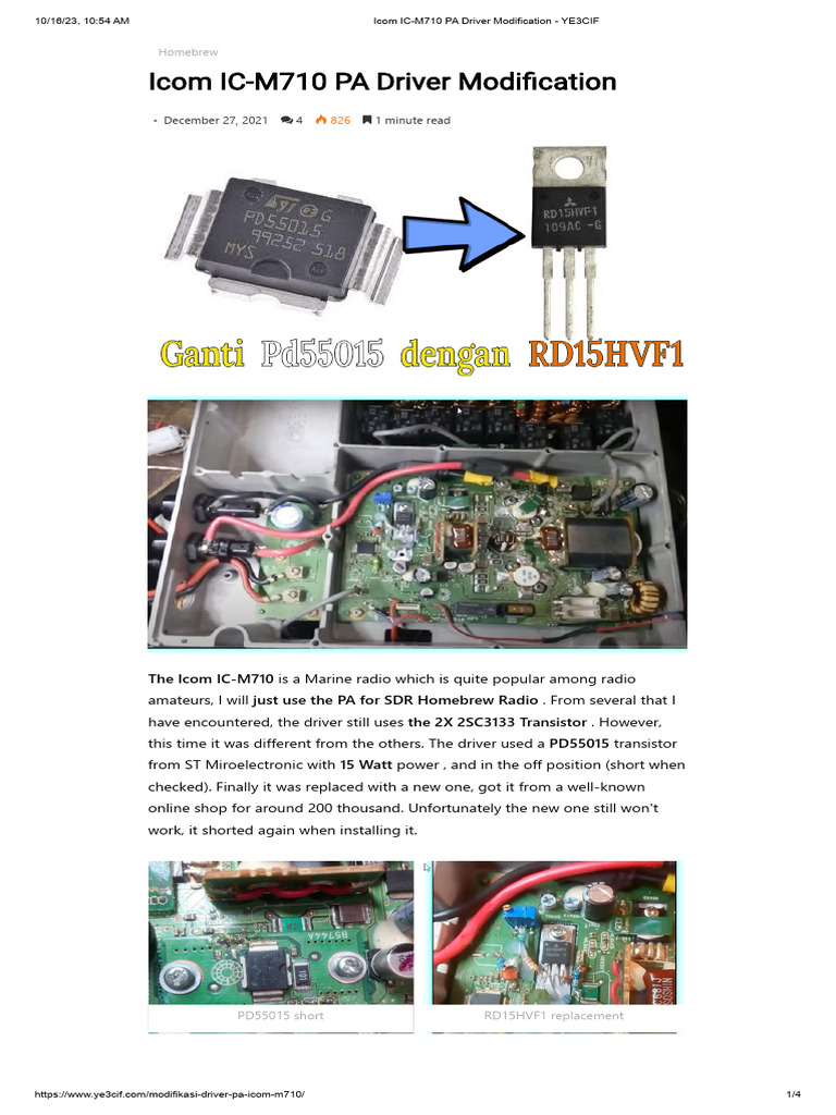 Icom IC-M710 PA Driver Modification - YE3CIF | PDF