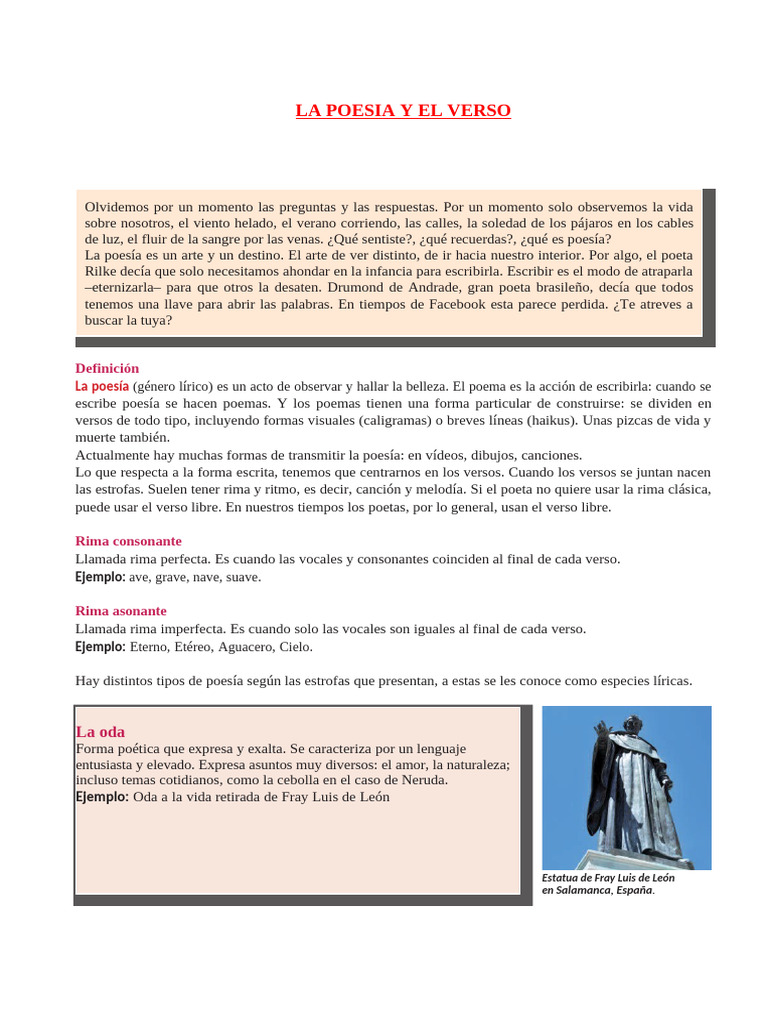 La Poesía y El Verso | PDF
