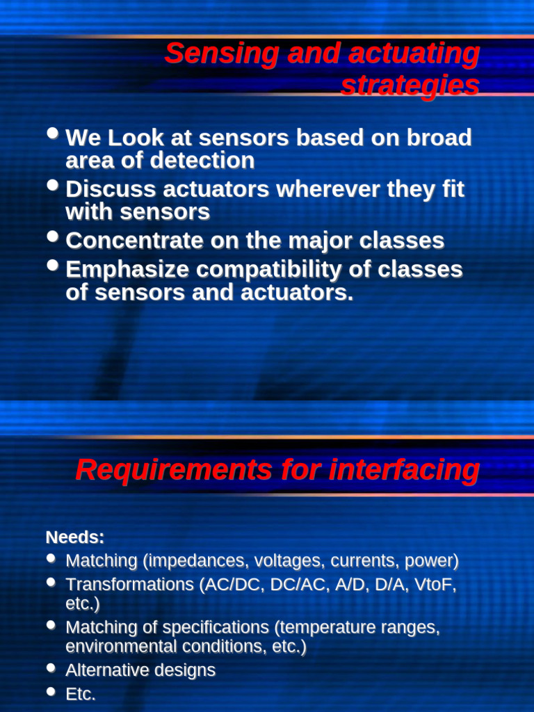 Lecture2Sensing and Actuating Strategies | PDF