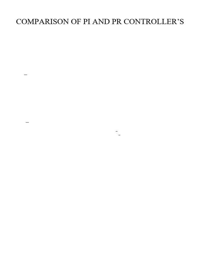 Comparison of Pi and PR Controller - FP | PDF