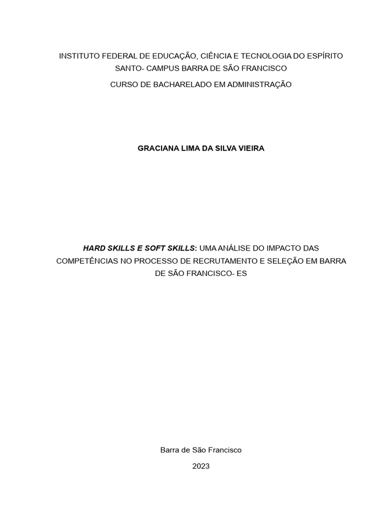 TCC - Versão Final - Hard Skills e Soft Skills - Análise - Impacto ...
