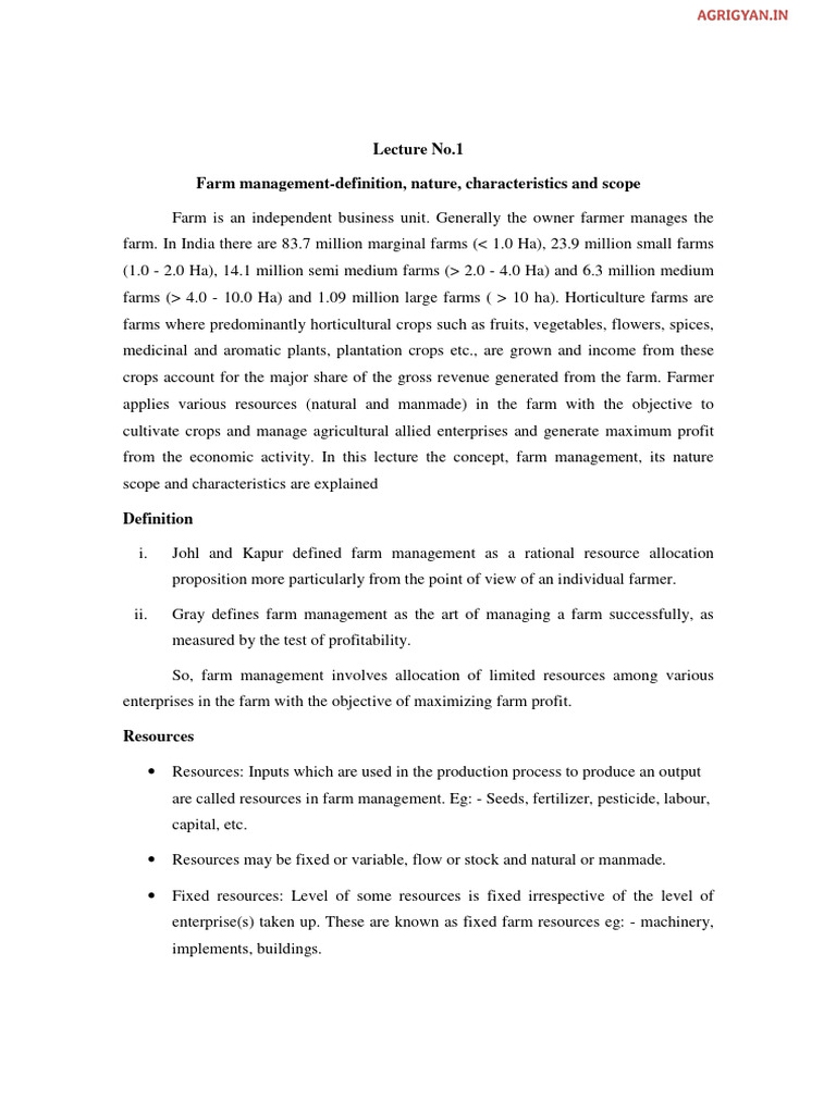 Horti Business Management | PDF
