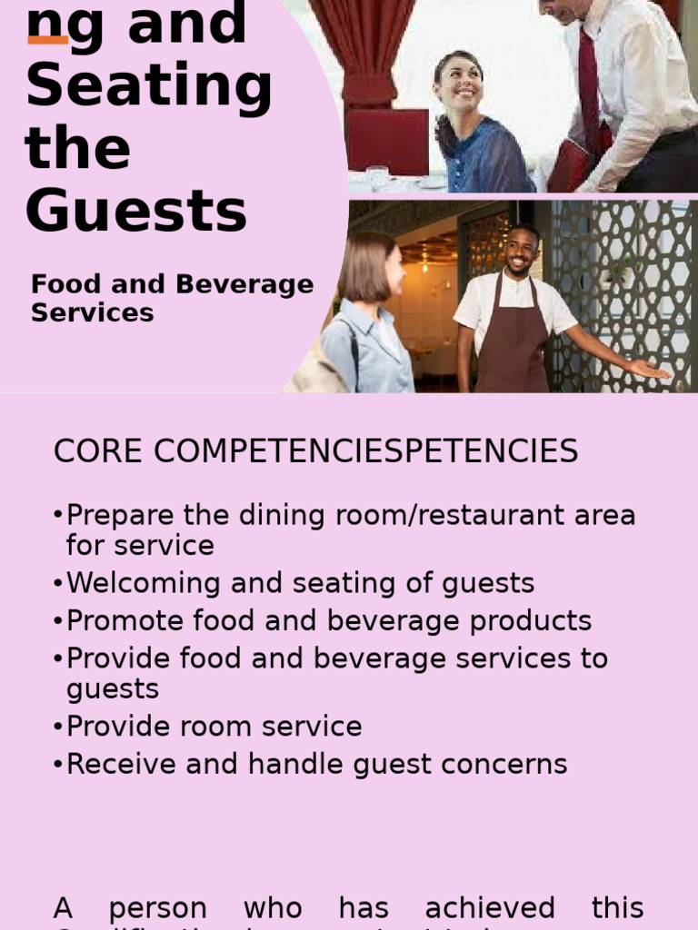 Welcoming and Seating the Guests | PDF