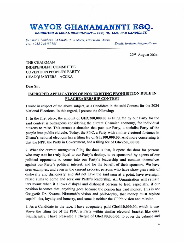 Letter To Independent Committee | PDF